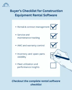 Rental Software Checklist for Construction Equipment